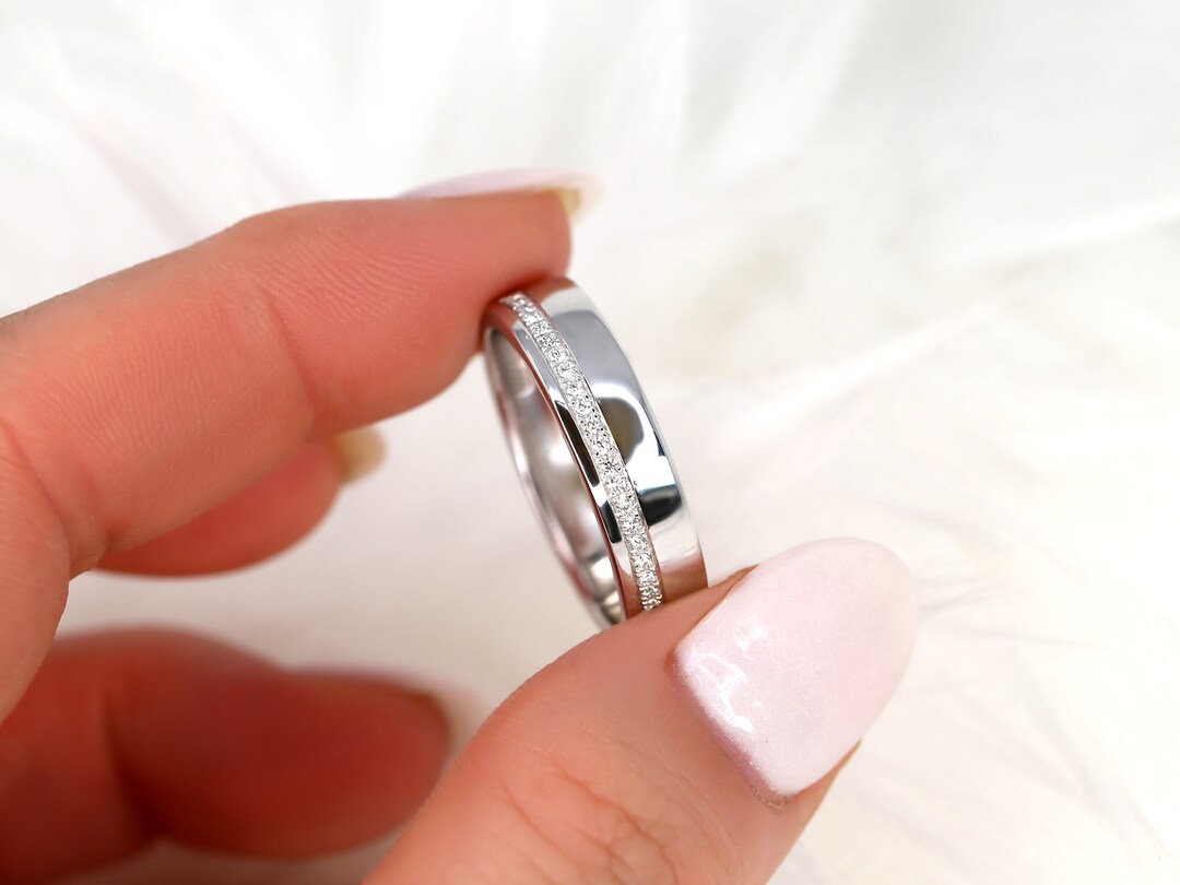 Axel 14kt Asymmetrical Pave Diamond Wedding Ring,modern Diamond Ring ...