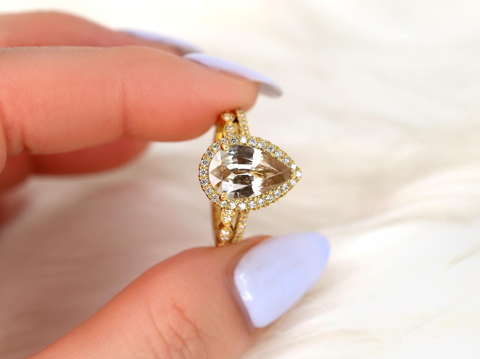 3.94ct Ready to Ship Tabitha & Christie 18kt Gold Champagne Zircon ...