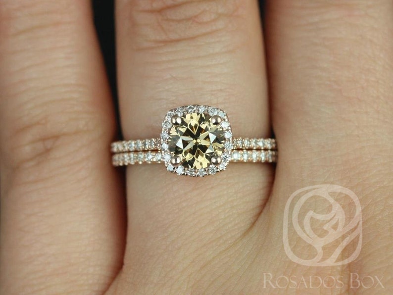 1ct Ready to Ship Samina 14kt Rose Gold Honey Champagne Cognac Diamond ...