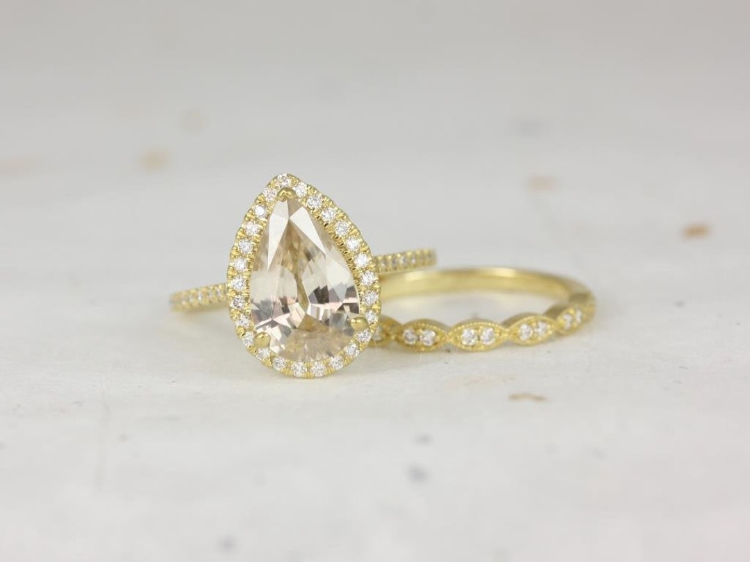 3.94ct Ready to Ship Tabitha & Christie 18kt Gold Champagne - Etsy