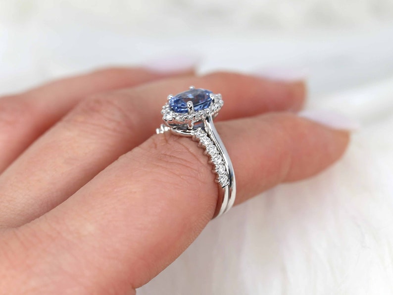 2.42ct Ready to Ship Electra 14kt White Gold Cornflower Blue Sapphire ...