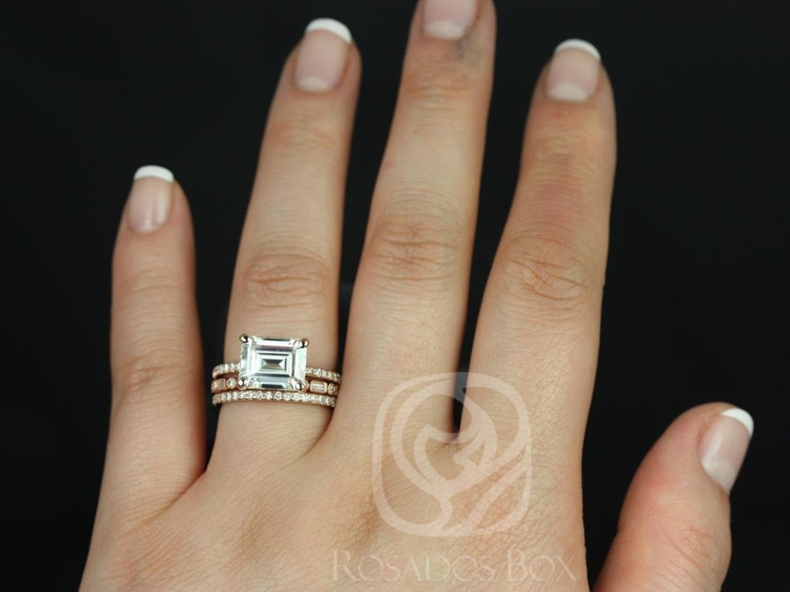 Becca 10x8mm & Ivanna 14kt Rose Gold Emerald Forever One - Etsy