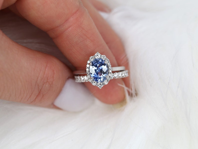 2.42ct Ready to Ship Electra 14kt White Gold Cornflower Blue Sapphire ...