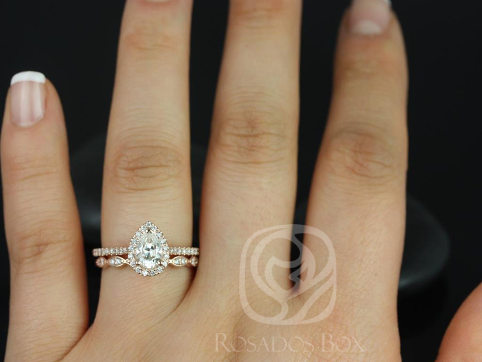 0.75cts Tabitha 7x5mm & Christie 14kt Rose Gold Forever One - Etsy