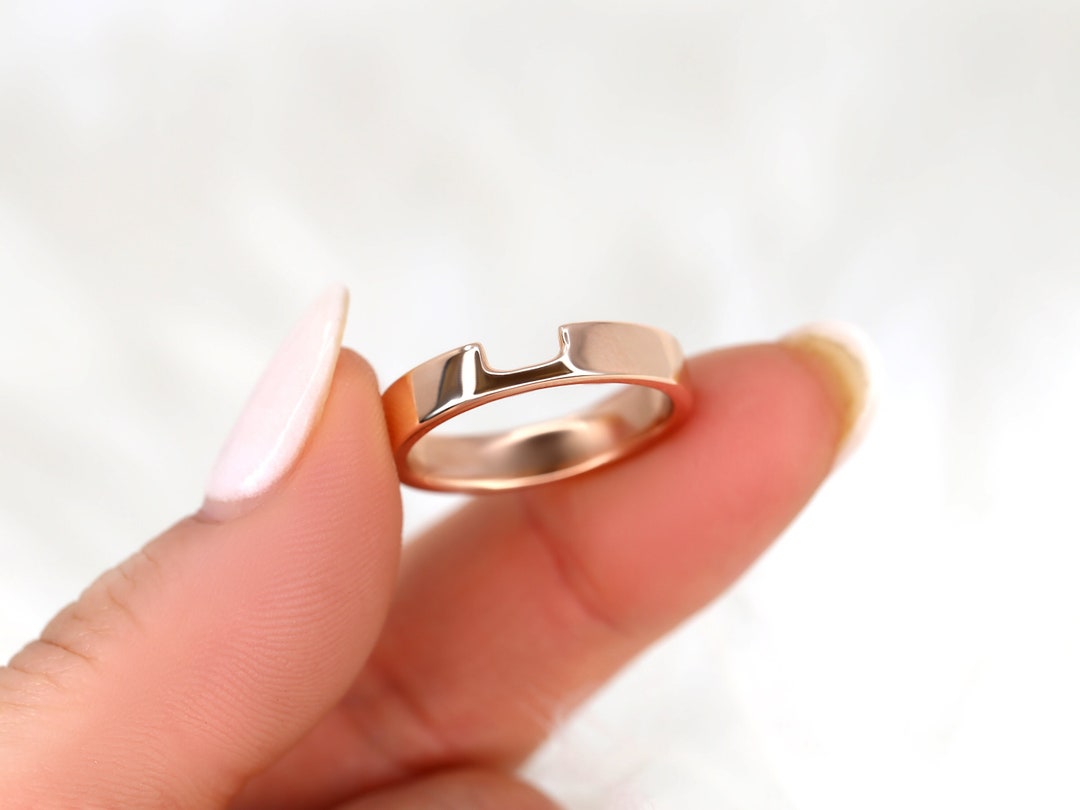 Codi 4mm 14kt Gold Cigar Band,unique Cigar Ring,nesting Ring,cut Out ...