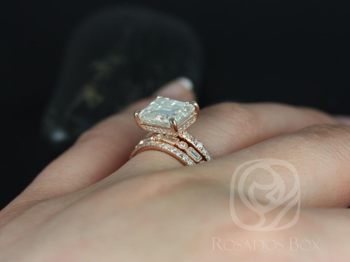 Becca 10x8mm & Ivanna 14kt Rose Gold Emerald Forever One - Etsy