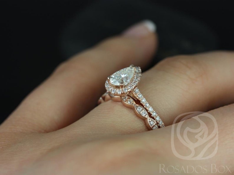0.75cts Tabitha 7x5mm & Christie 14kt Rose Gold Forever One - Etsy