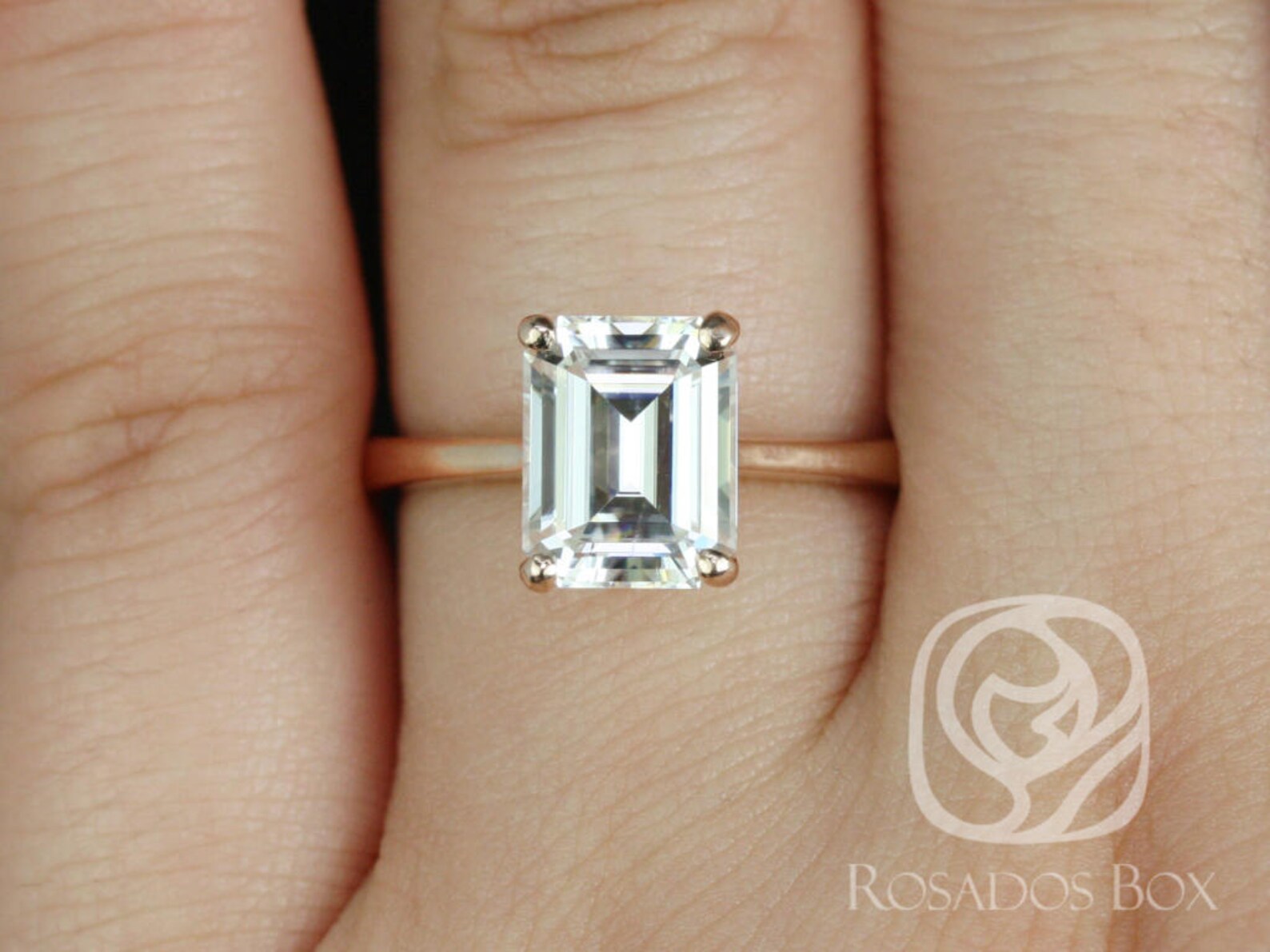 2.60ct Skinny Norma 9x7mm 14kt Rose Gold Forever One Moissanite Dainty ...