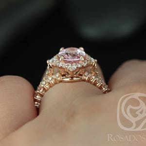 1.86cts Oval Blush Champagne Spinel Diamonds Star Halo Bridal Set,14kt ...