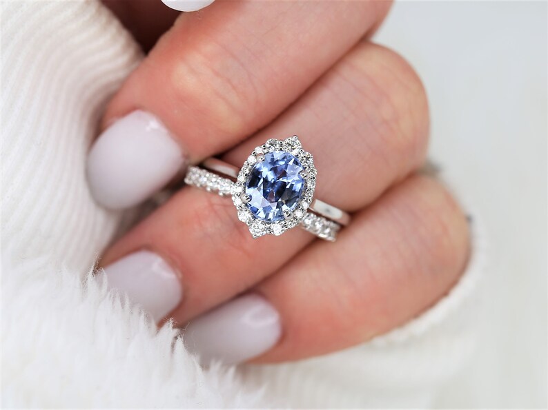 2.42ct Ready to Ship Electra 14kt White Gold Cornflower Blue Sapphire ...