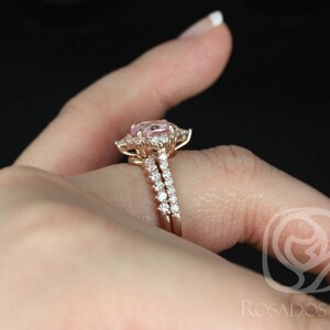 1.86cts Oval Blush Champagne Spinel Diamonds Star Halo Bridal Set,14kt ...