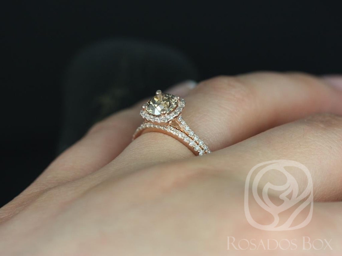 1ct Ready to Ship Samina 14kt Rose Gold Honey Champagne Cognac Diamond ...