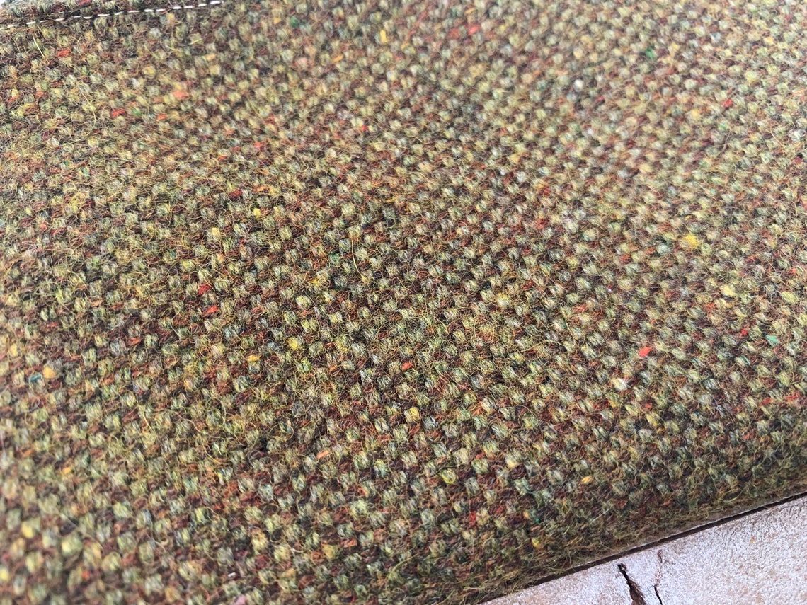Green Tweed Pouch - Lined Zipper Fabric Change Purse - Mini Travel Bag ...