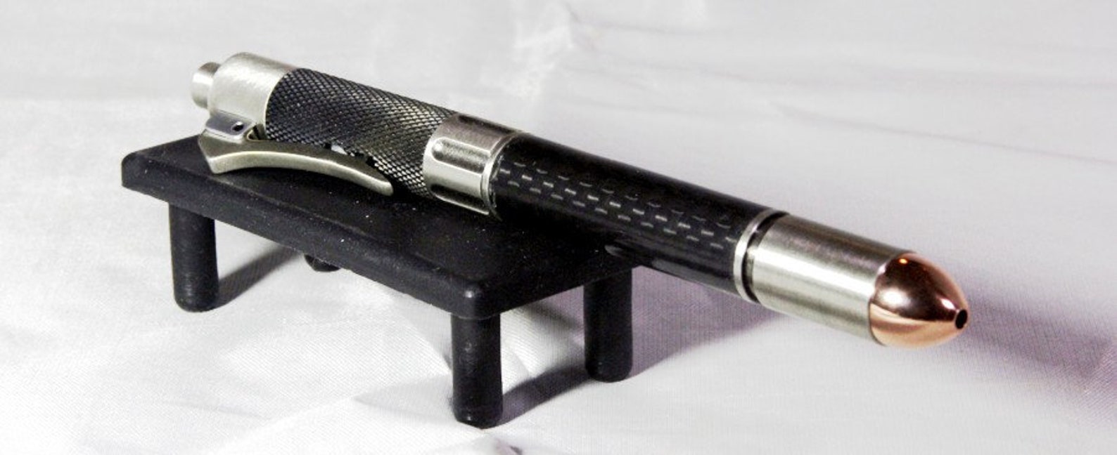 Buy Pen Revolver Click Carbon Fiber Pen With Fitted Rifle Case Online ...