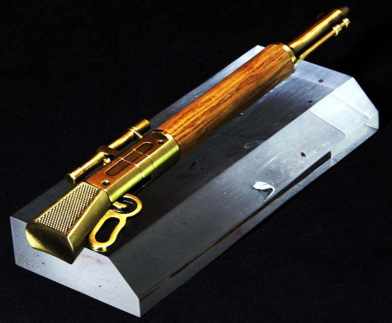 Rifle Lever Action Pen in Red Palm Wood Free Shipping - Etsy