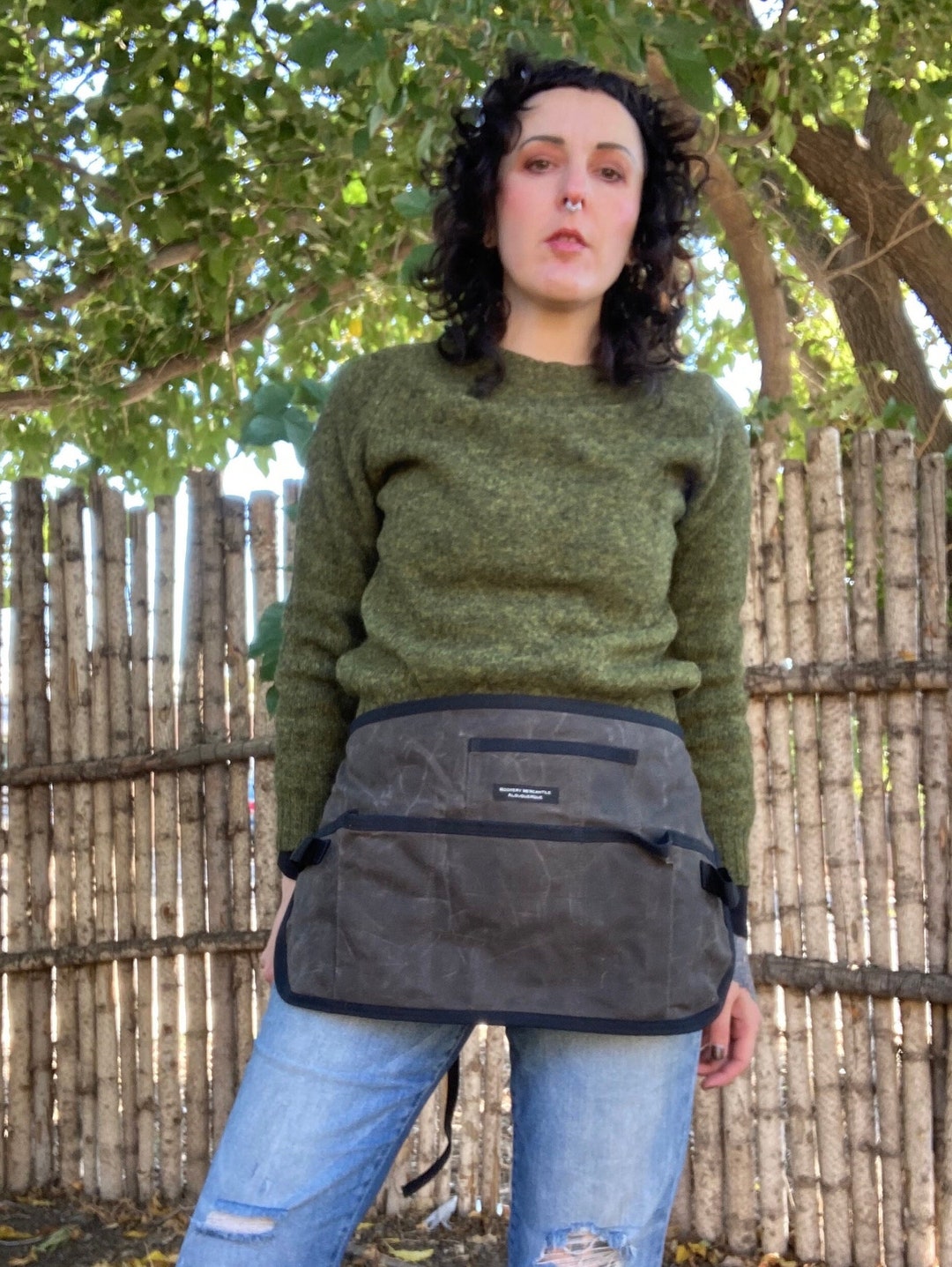 Chocolate Brown Waxed Canvas Skirt Apron Etsy
