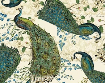 Peacock fabric | Etsy