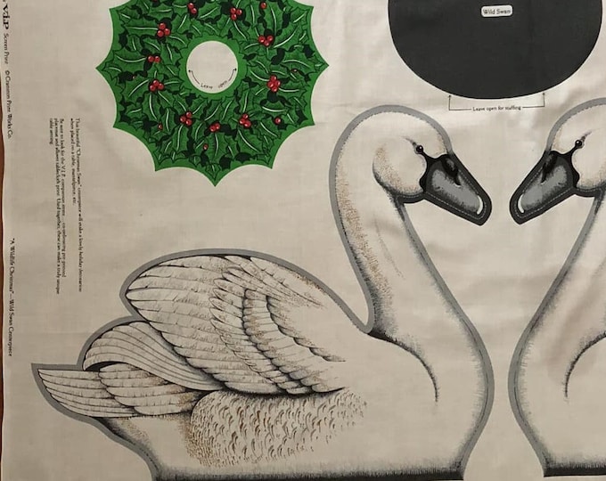 Christmas Swan, Stuffed Swan & Holly Wreath, Wild Swan Centerpiece ...