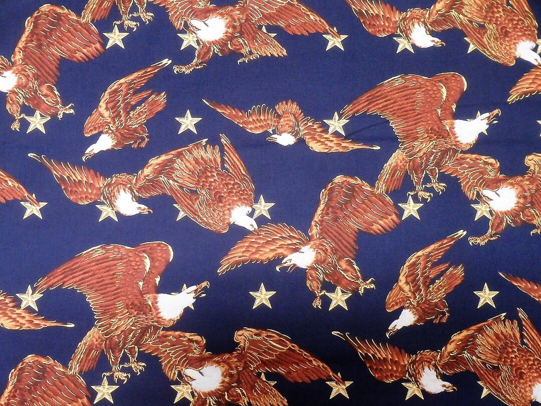 Bald Eagle Fabric: Patriotic Cotton Print by Alexander Henry - by the ...
