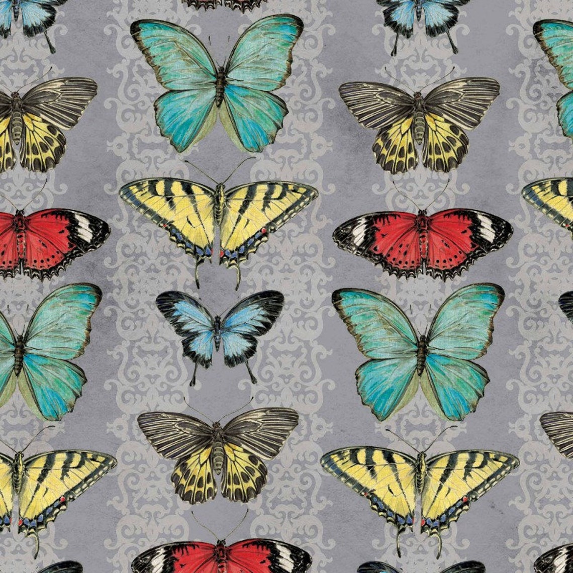 Butterfly Rows, From the Poppies & Papillions Collection, by Tim Coffey ...