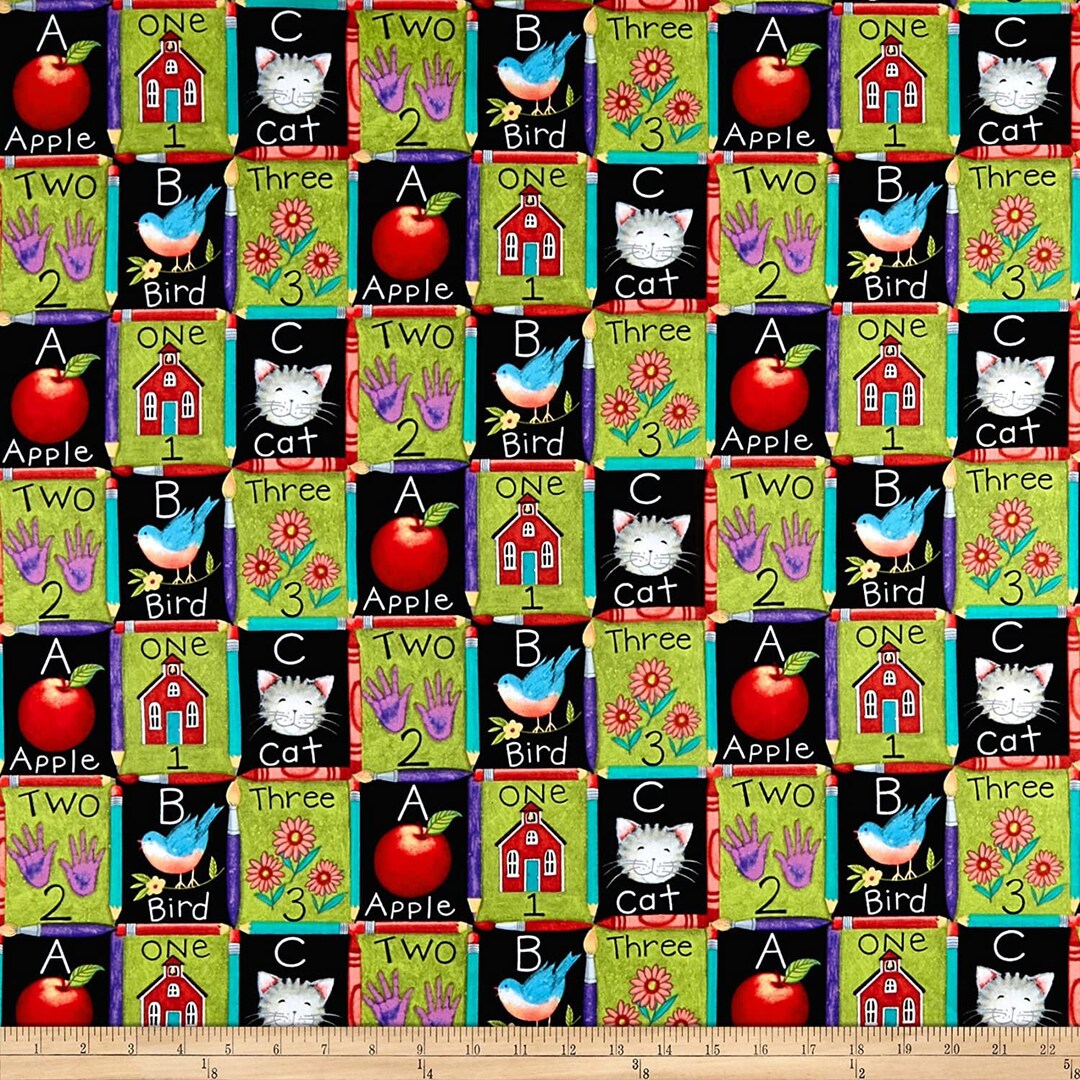 One Two Three, ABCs on Black, School Days Fun, by Kate Winget, for ...