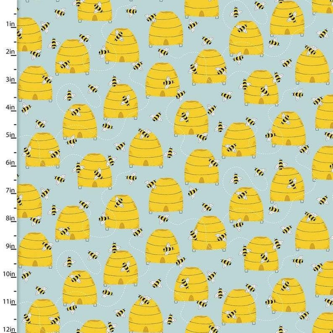 Bee Hives Fabric: Feed the Bees Collection, 44" Wide (by the Half Yard ...