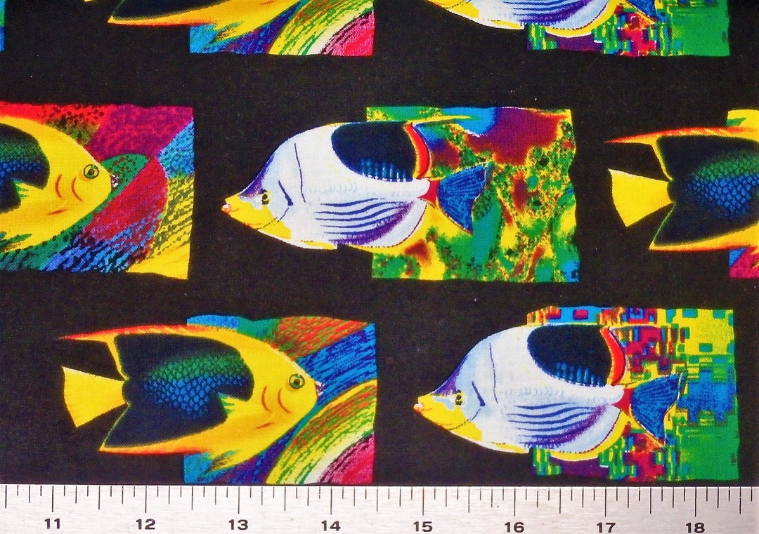 Tropical Fish, From Shamash & Sons, 44 Wide by the Half Yard - Etsy
