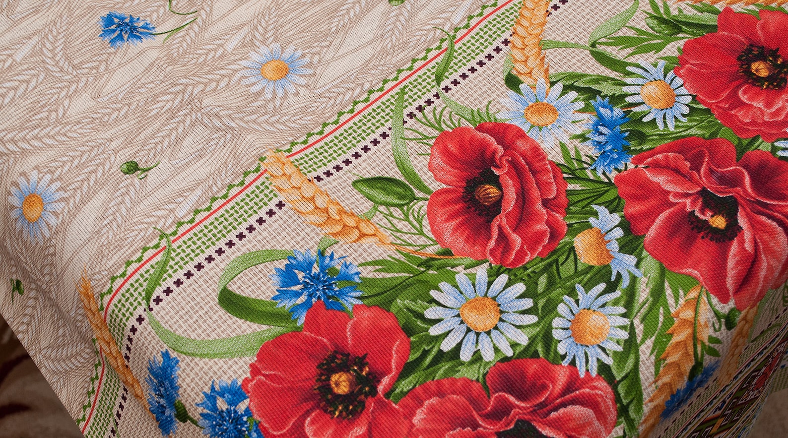 Ukrainian Folk Tablecloth, Linen Holiday Tablecloth With Ukrainian ...
