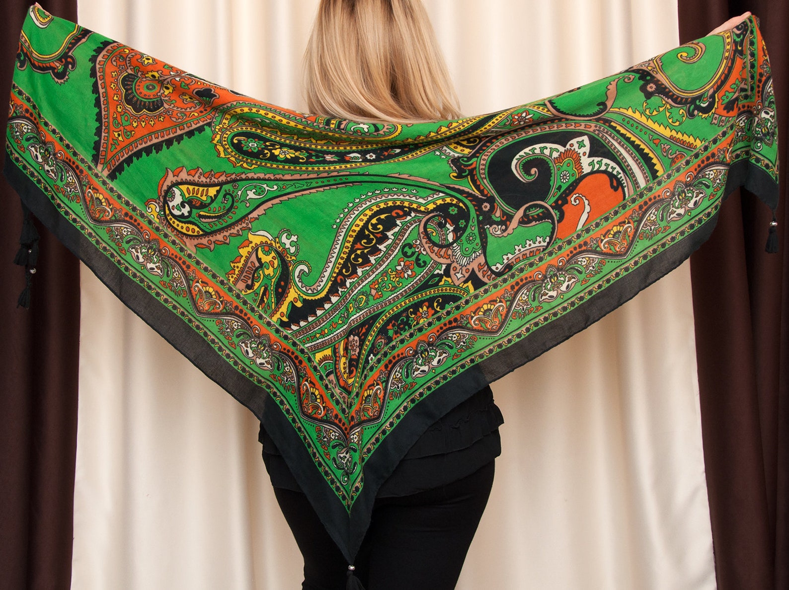 VINTAGE Paisley shawl. Women's big shawl Collection shawl | Etsy