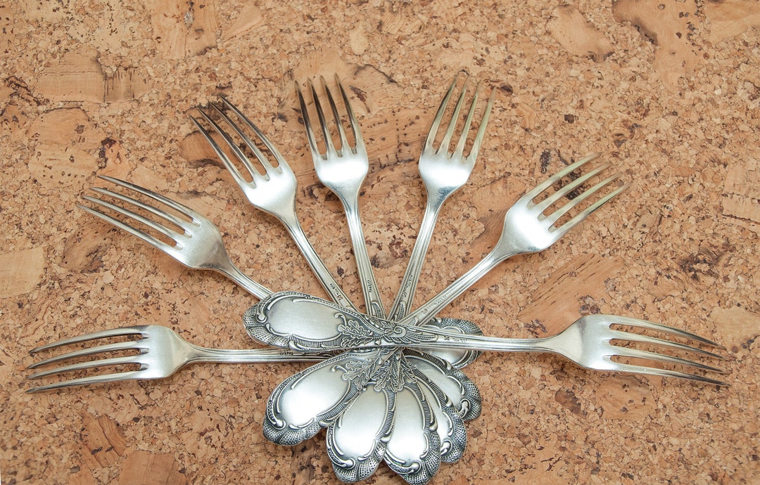Vintage SET of 7 Table Forks Silver Plated. Melchior Table - Etsy