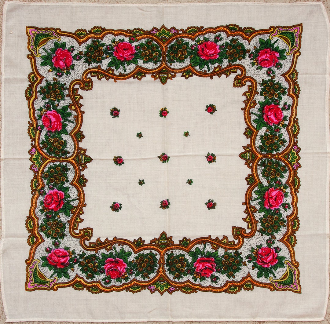 Vintage Soviet Pavlovo Posad Shawl. Floral Wedding Chale Foulard ...