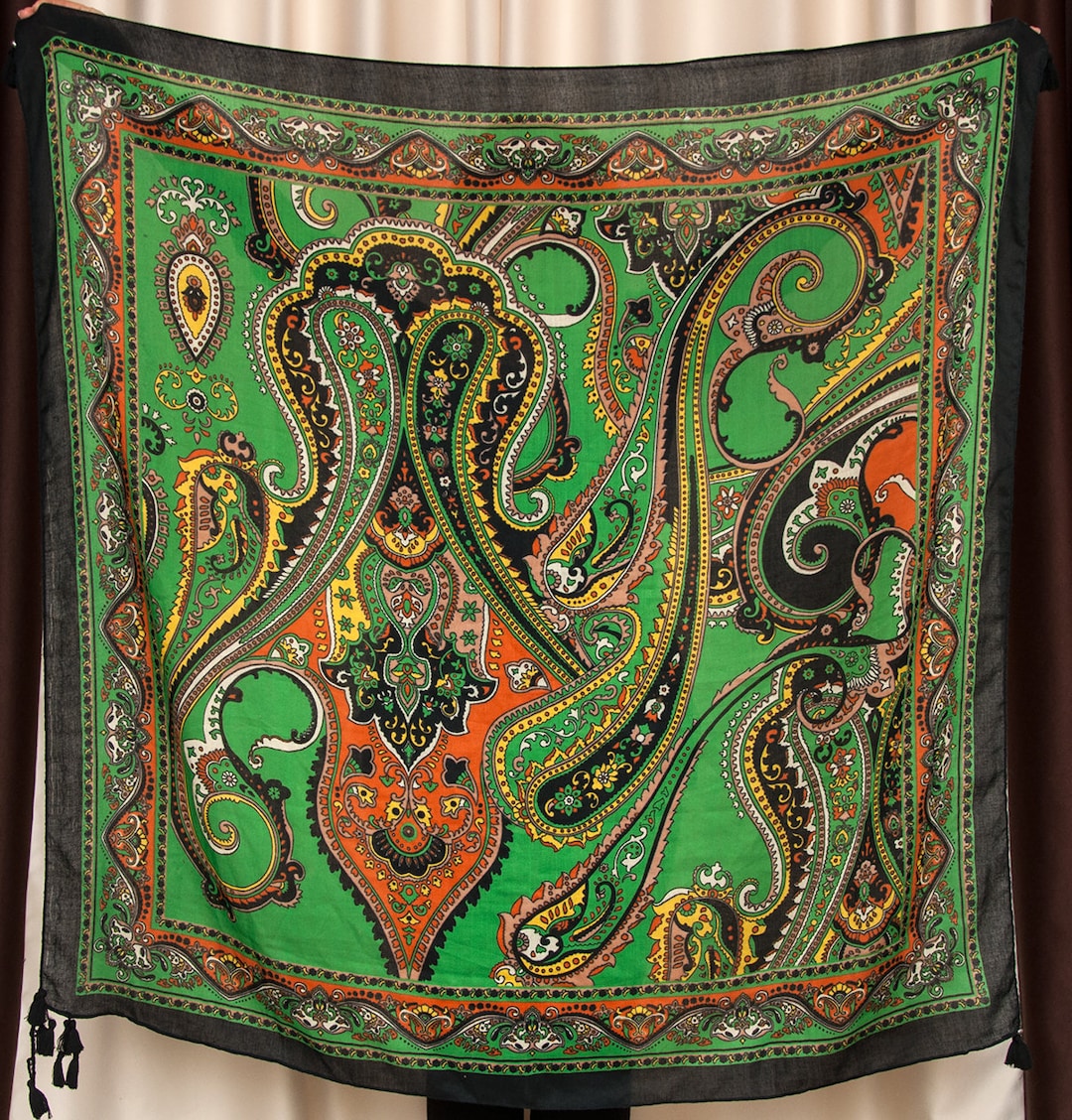 VINTAGE Paisley Shawl. Women's Big Shawl Collection Shawl Scarve, Wrap ...