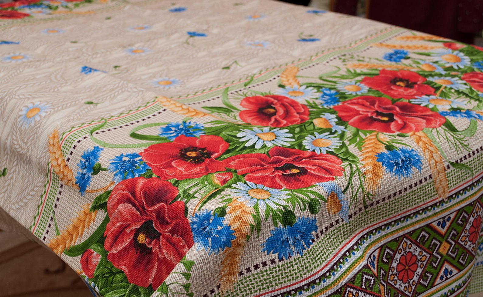 Ukrainian Folk Tablecloth, Linen Holiday Tablecloth With Ukrainian ...
