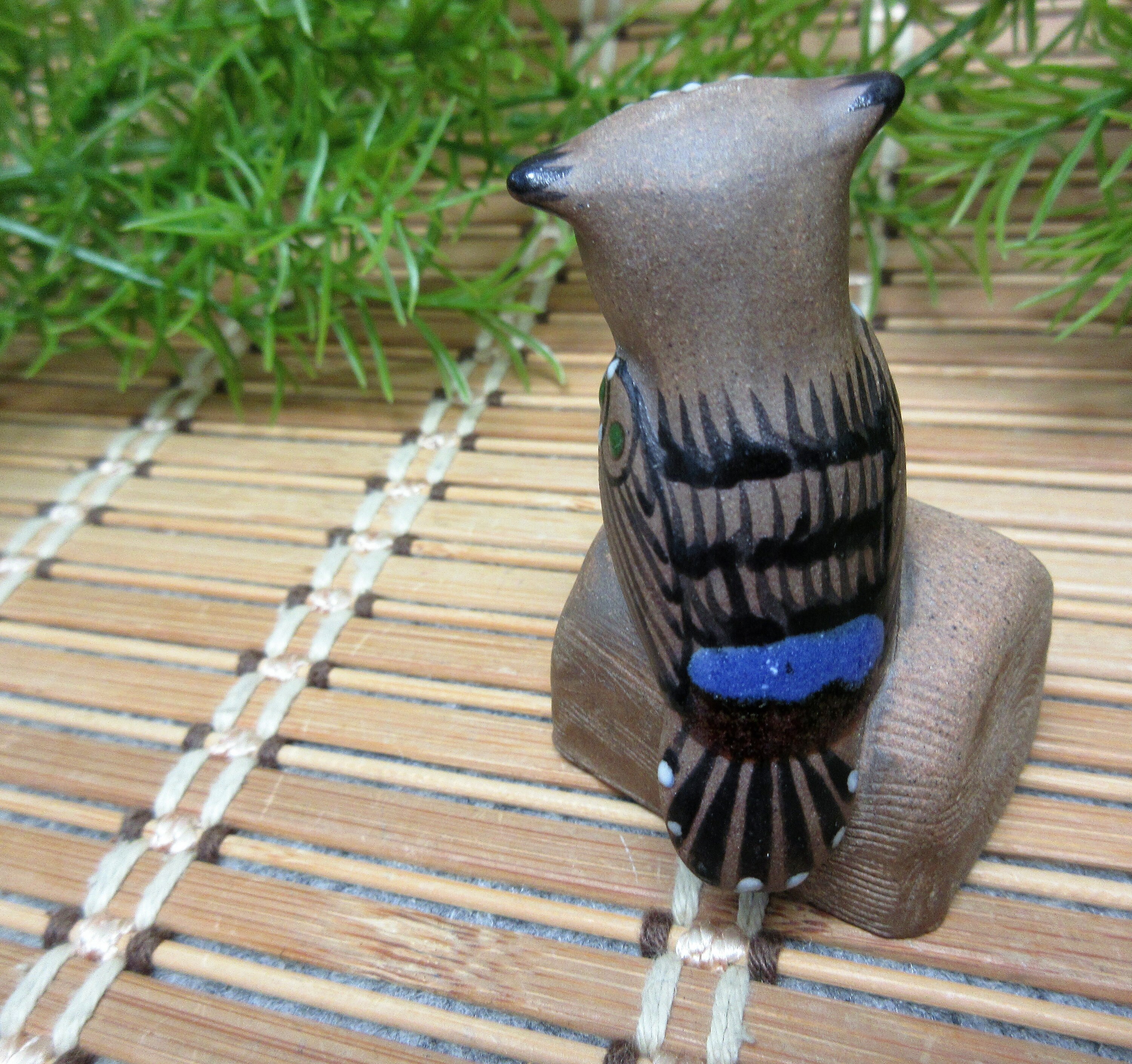 Miniature Owl Figurine Ceramic Sitting on Rock Log Mini Hoot - Etsy Canada