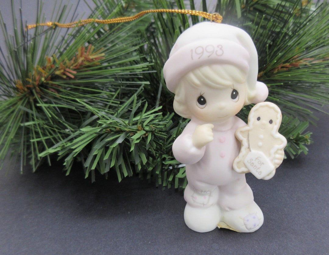 Precious Moments 1993 Porcelain Christmas Ornament Wishing You the ...