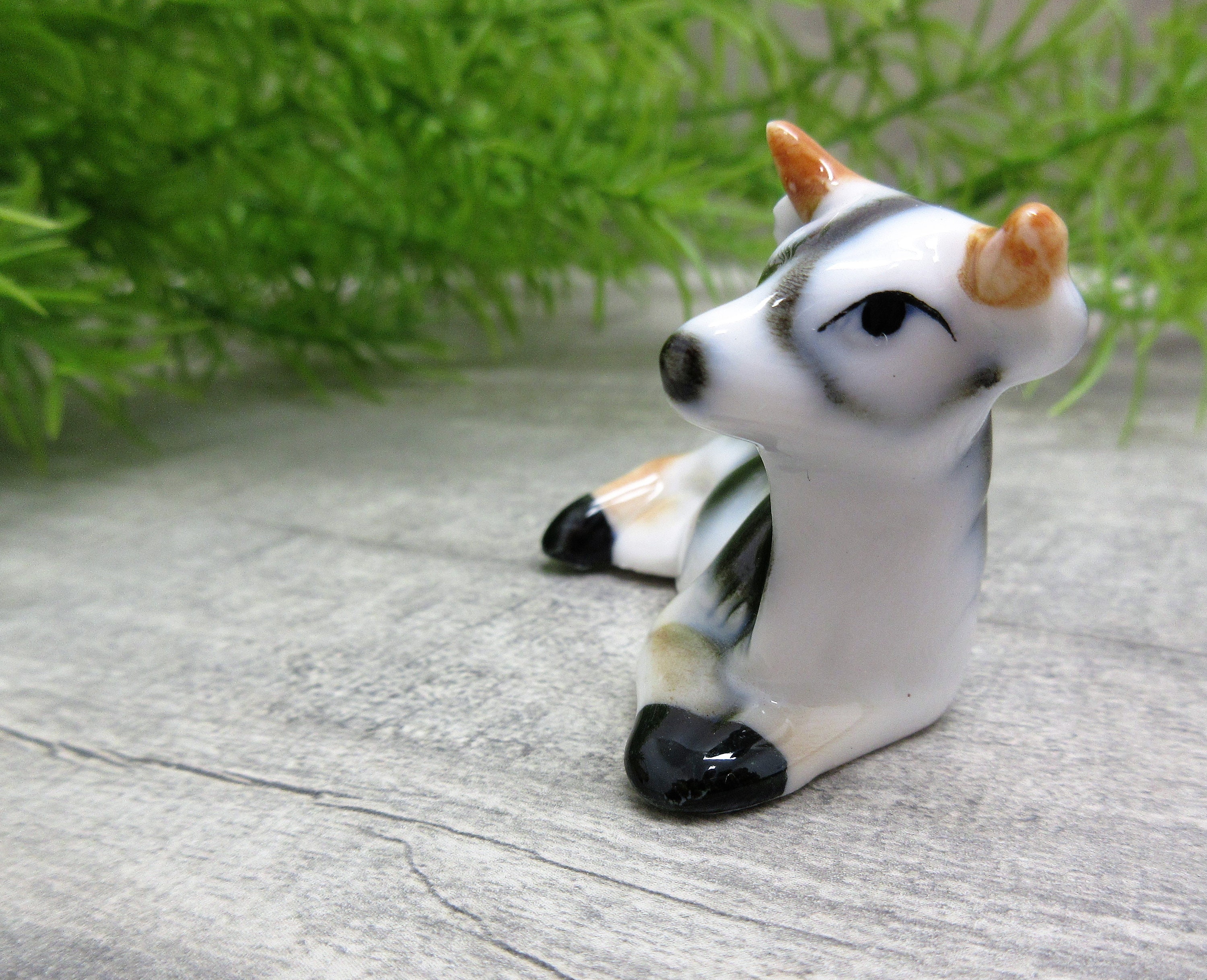 Miniature Calf Cow Figurine Porcelain Farm Animal Lover Gift - Etsy
