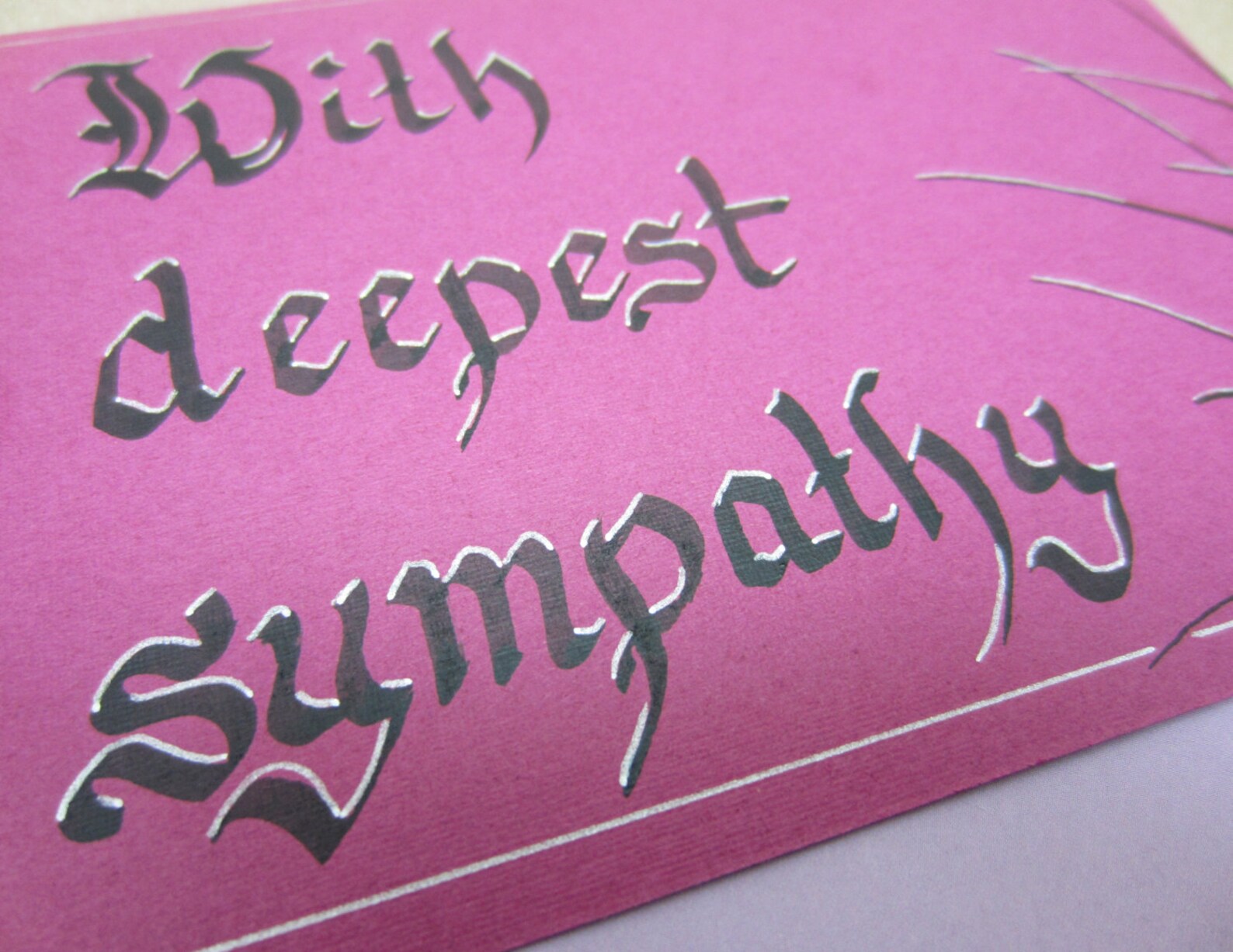 Sympathy Card Handwritten Calligraphy Greeting Card Deepest - Etsy