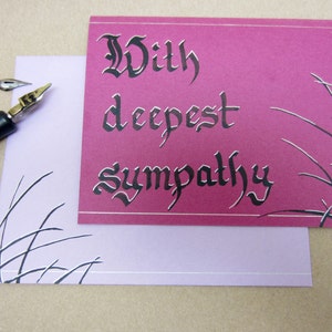 Sympathy Card Handwritten Calligraphy Greeting Card Deepest Sympathy ...