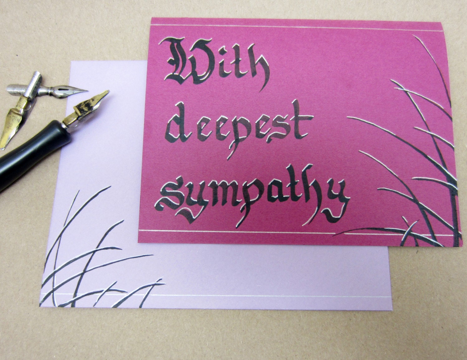 Sympathy Card Handwritten Calligraphy Greeting Card Deepest | Etsy