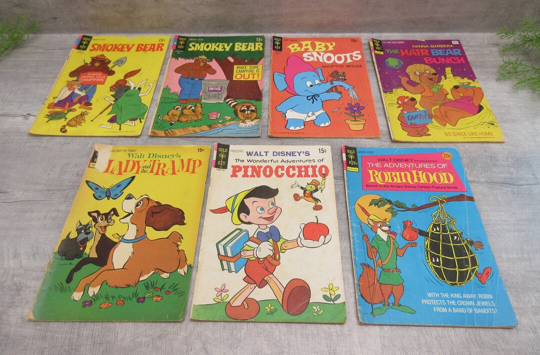 Lot of 7 Gold Key Comic Books 1971-72 Disney Baby Snoots Smokey Bear ...