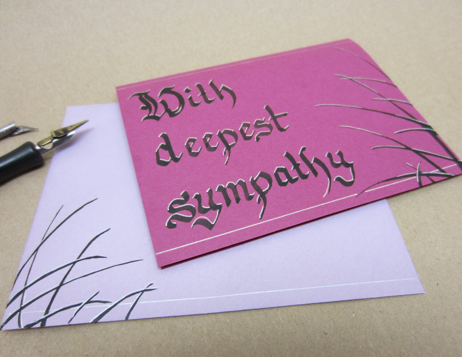 Sympathy Card Handwritten Calligraphy Greeting Card Deepest | Etsy