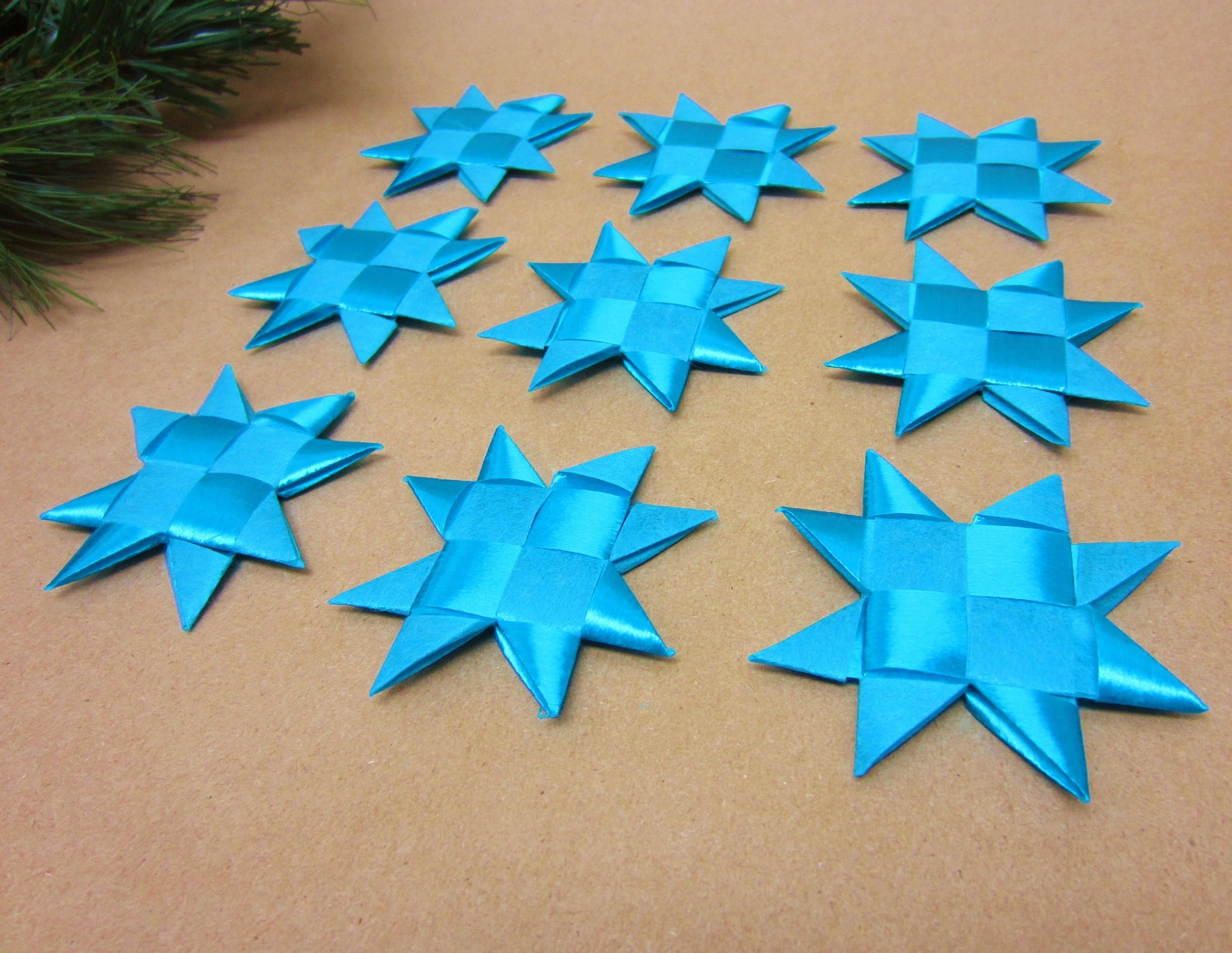 Set of 9 Flat Turquoise Stars 2 3/4 Inches Ribbon Decoration - Etsy