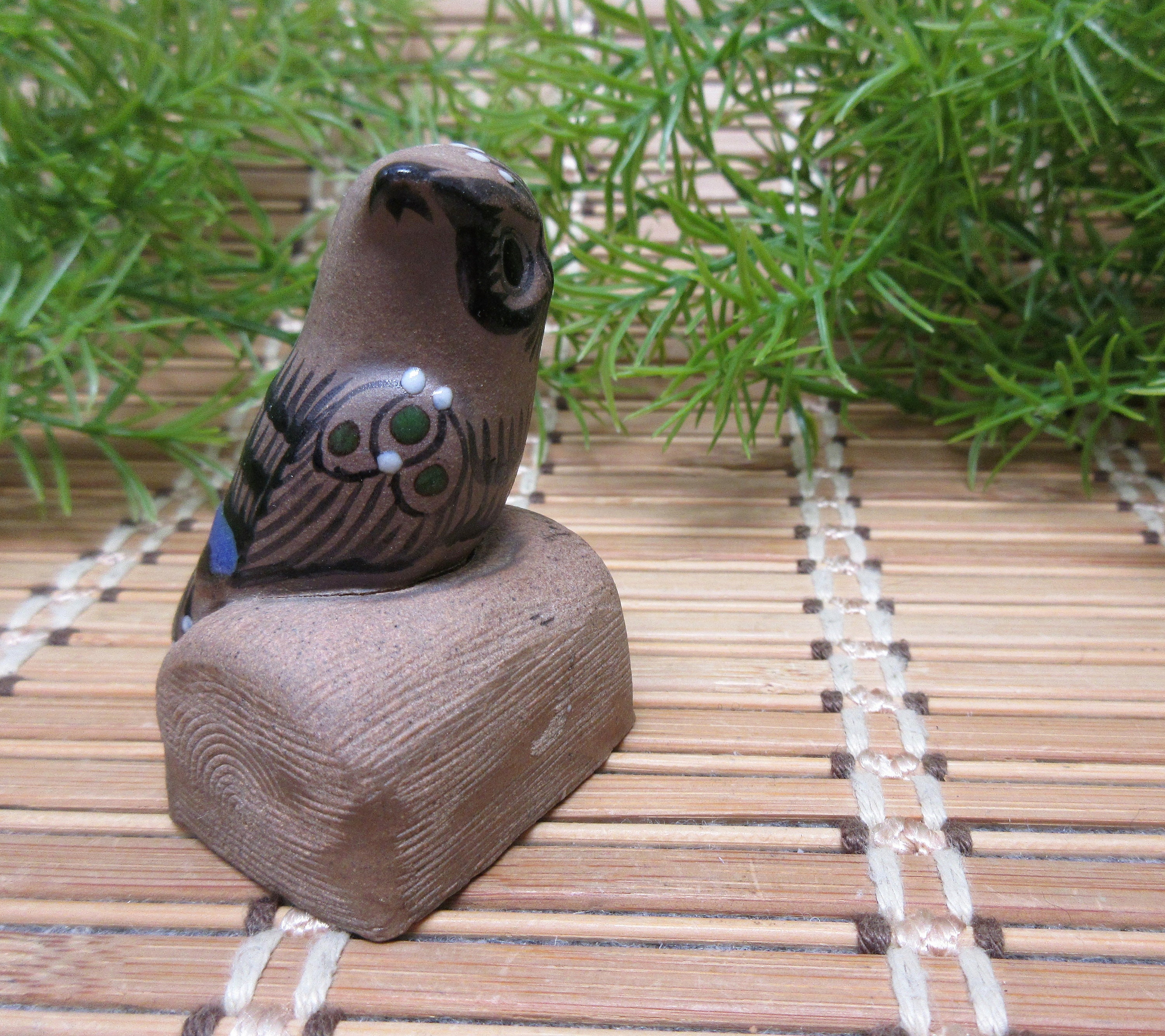 Miniature Owl Figurine Ceramic Sitting on Rock Log Mini Hoot - Etsy Canada