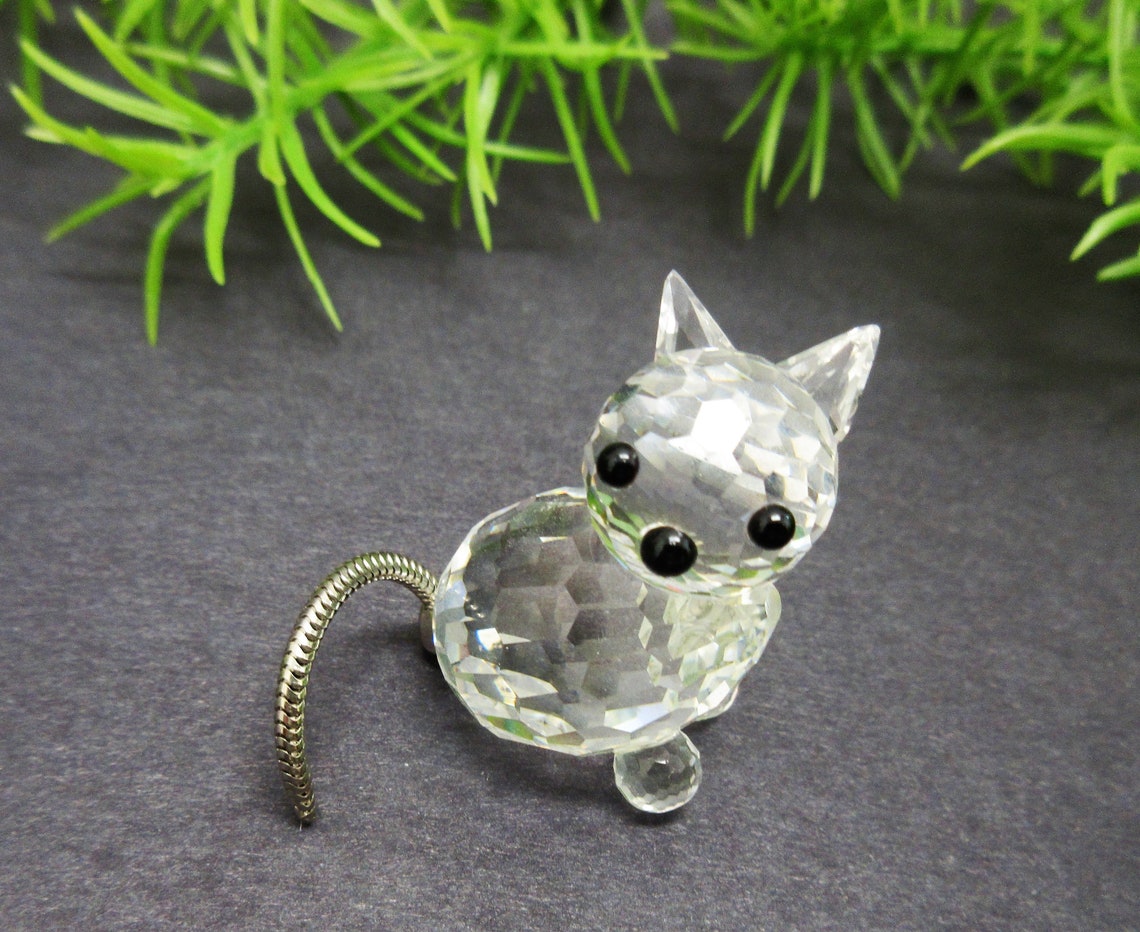 SWAROVSKI Crystal Cat Miniature Figurine Old Block S C Logo - Etsy