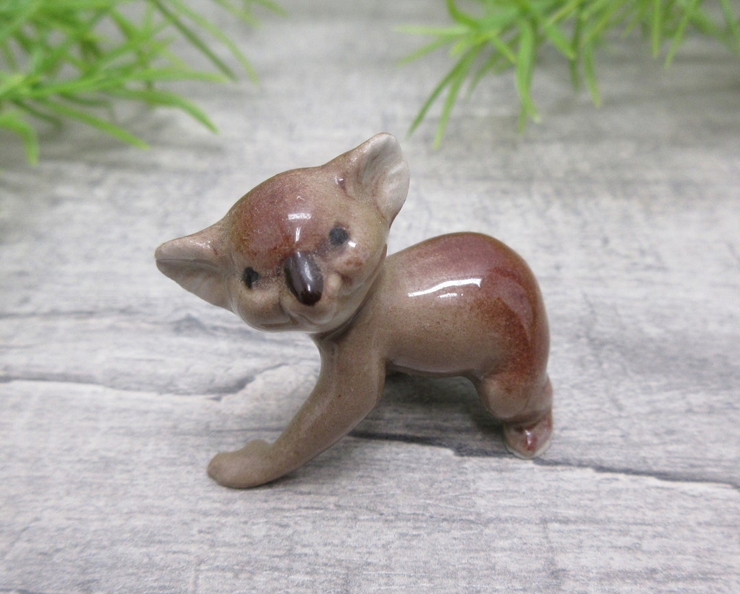 Miniature Koala Bear Porcelain Figurine Brown Australian Collectible ...