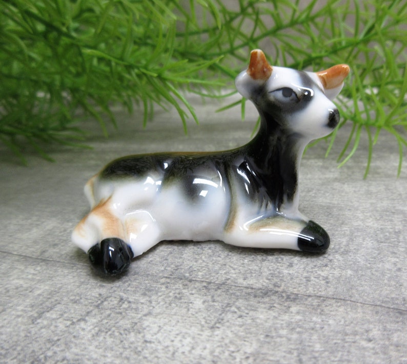Miniature Calf Cow Figurine Porcelain Farm Animal Lover Gift - Etsy