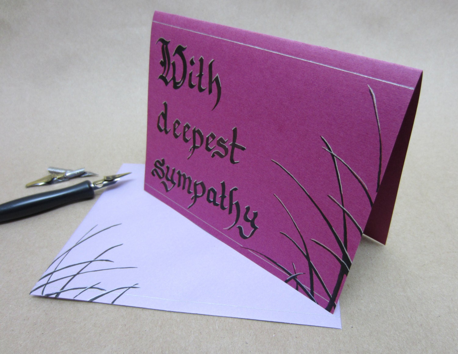 Sympathy Card Handwritten Calligraphy Greeting Card Deepest | Etsy