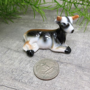 Miniature Calf Cow Figurine Porcelain Farm Animal Lover Gift Idea ...