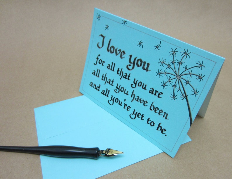 Valentine's Day Card I Love You Handwritten Calligraphy - Etsy