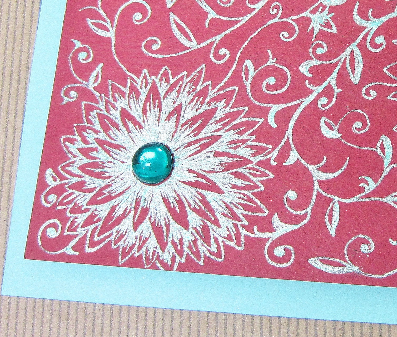 Greeting Card Note Card Hand Drawn Original Art Metallic | Etsy